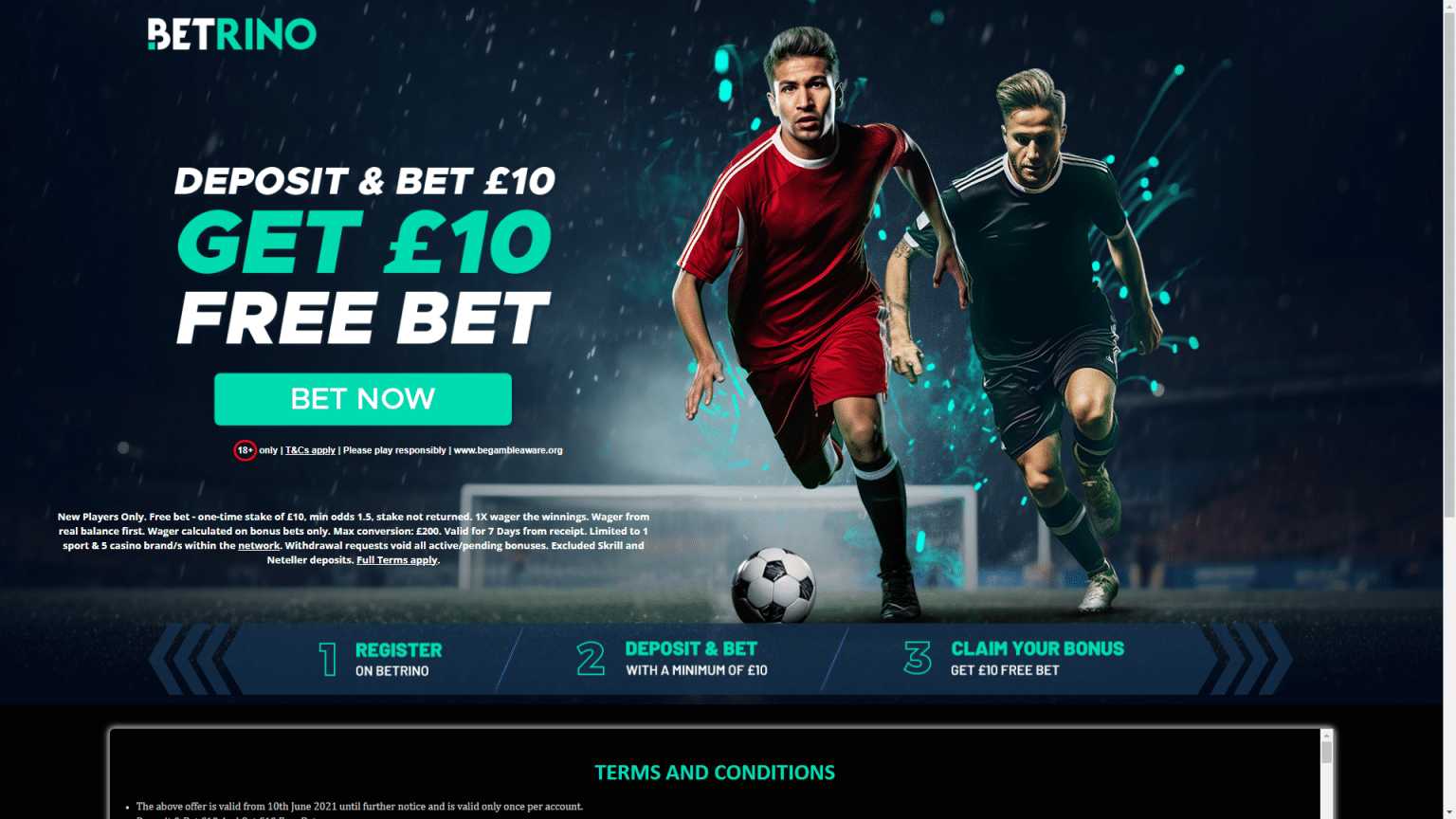 BETRINO Review - New £10 Free Bet Offer For UK Players
